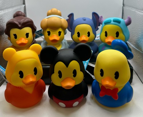 SET OF 7 DISNEY RUBBER DUCKS Cinderella/Mickey/Sulley/Stitch/Belle ...