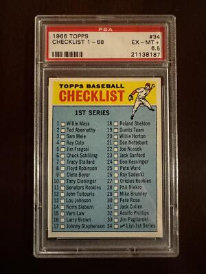 1966 Topps 1st Series Checklist: 1-88 #34 - PSA 6.5 EX-MT+ | eBay