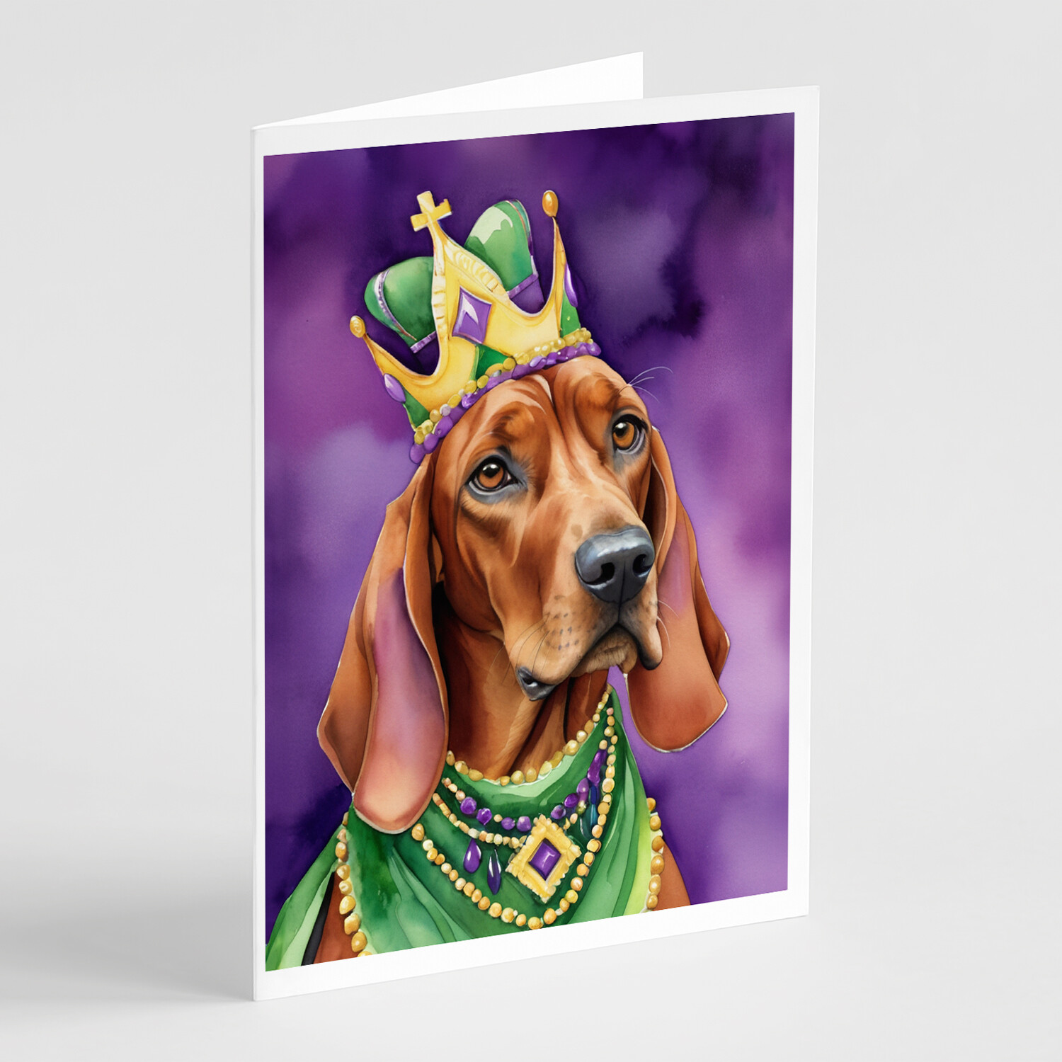 Redbone Coonhound King Queen of Mardi Gras Cards Envelopes Pack 8 ...