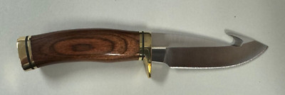 New 191 Buck Zipper Fixed Blade Drop Point Guthook Knife w/ Sheath ...