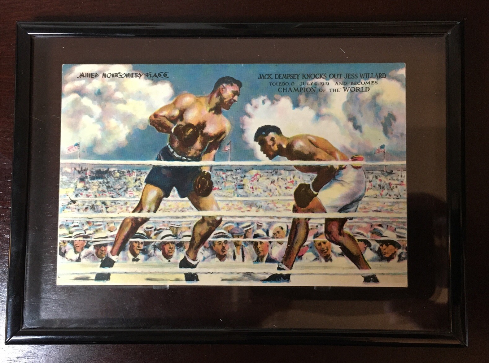 Jack Dempsey Knocks Out Jess Willard 1919 - Postcard with Original ...