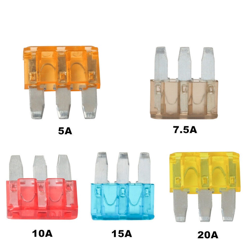 25PCS 5A 7.5A 10A 15A 20A Micro3 Fuse ATL Car Blade Fuses Assortment ...