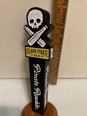 PIRATE REPUBLIC ISLAND PIRATE ALE SKULL CROSSBONES draft beer tap ...