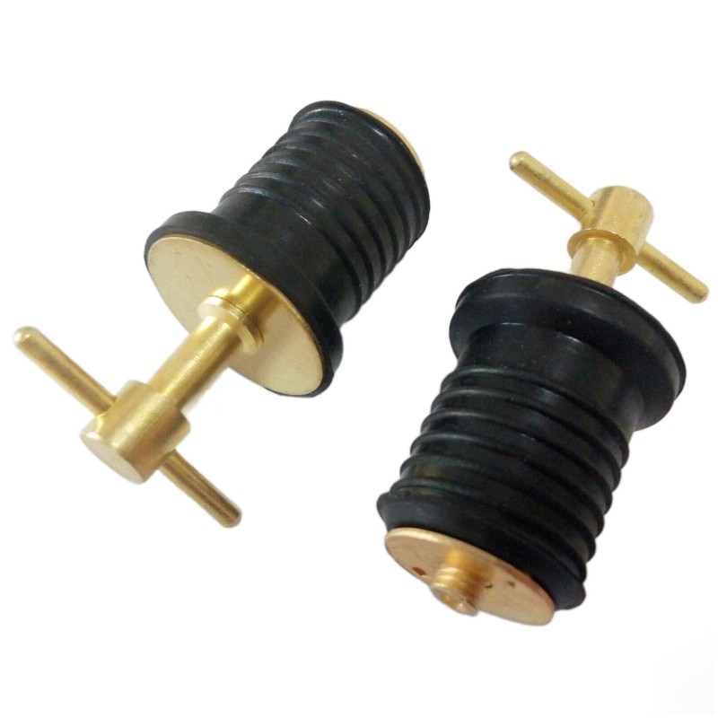 2Pcs 32mm Brass Rubber Deck Drain Plug fit for Marine Boat Yacht Hull ...
