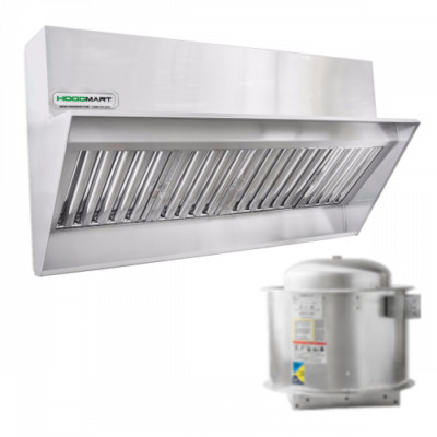 HoodMart 4' x 48" Restaurant Low Proximity Backshelf Hood System | eBay