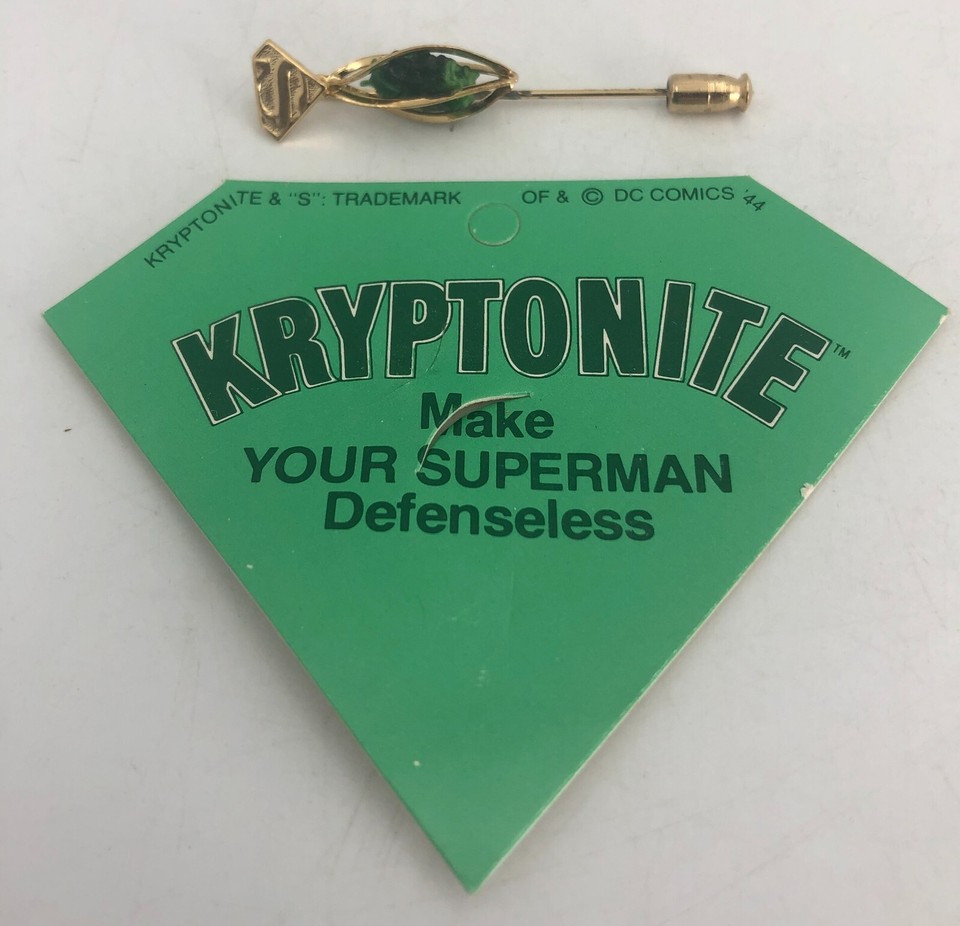 Superman Kryptonite DC Vintage 1975 Original Jacket Coat Lapel Pin ...