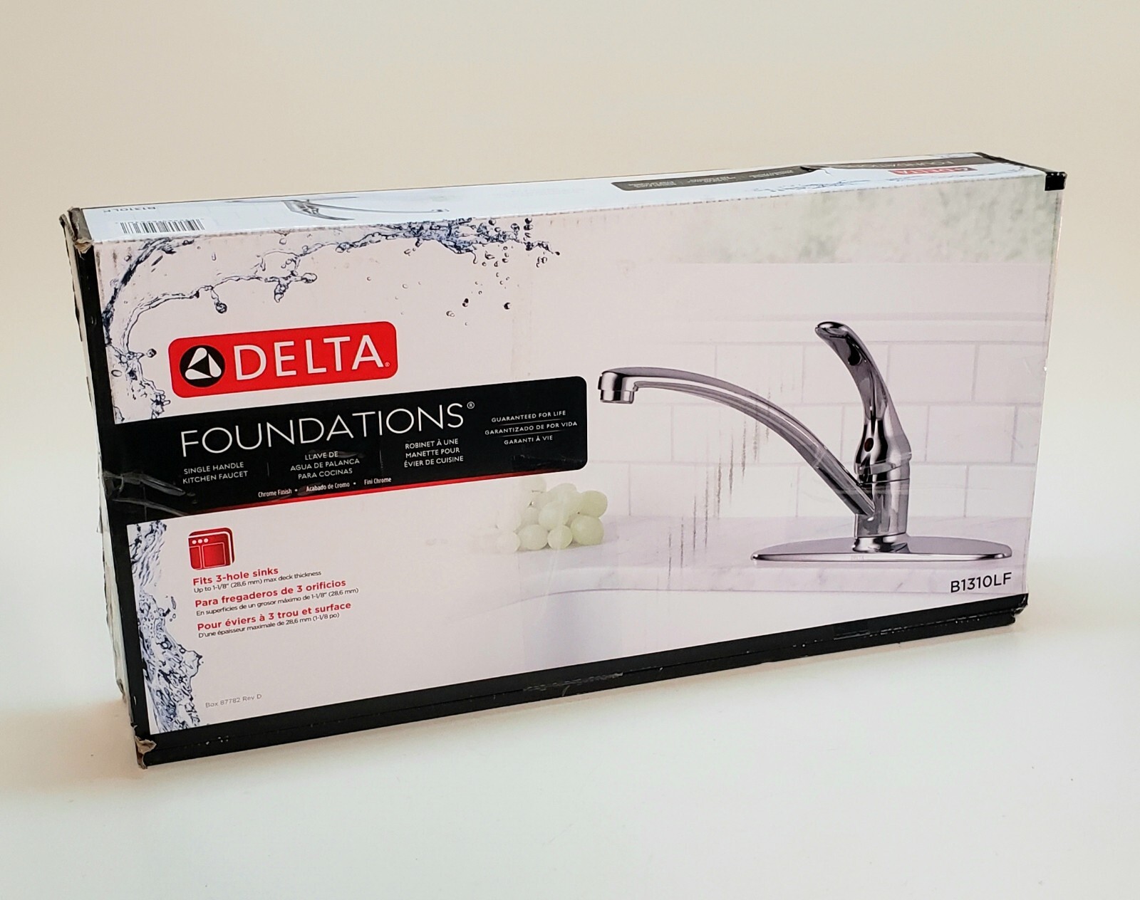 DELTA Foundations Single-Handle Standard Kitchen Faucet in Chrome ...