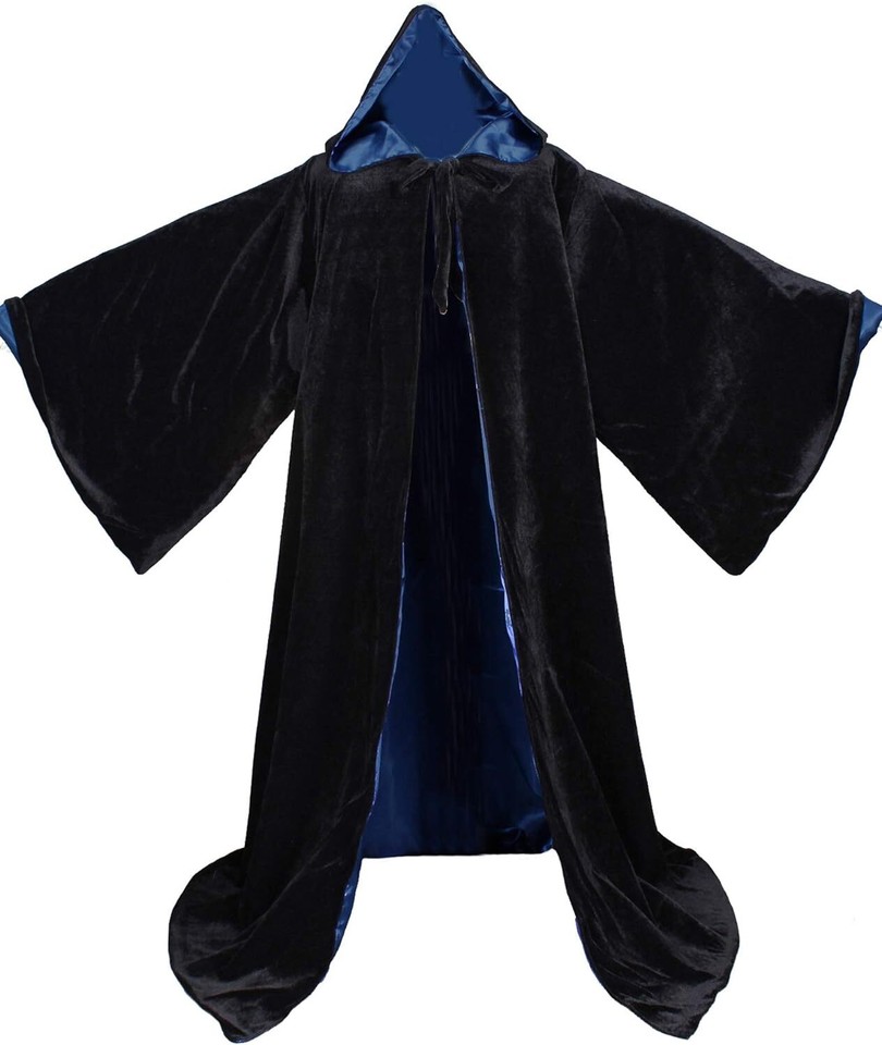Velvet Wizard Robe with Satin Lined Hood and Sleeves | eBay