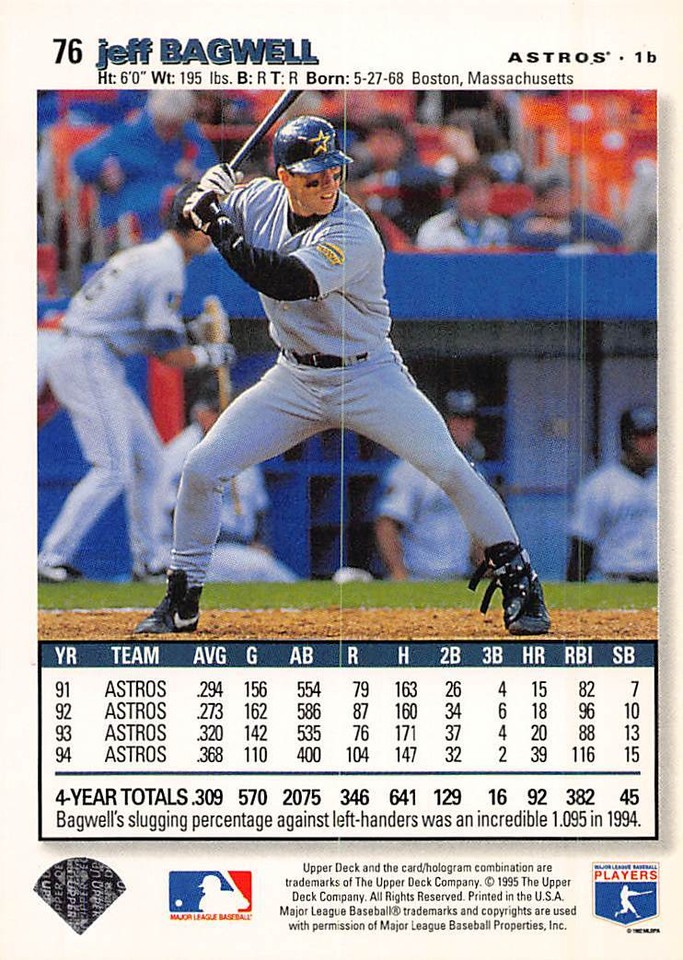 Jeff Bagwell 1995 Collector's Choice 76 Houston Astros Baseball Card | eBay