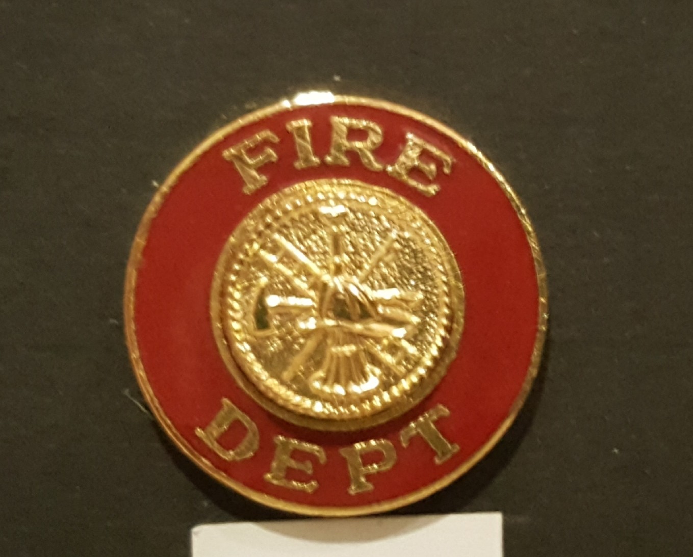 Firefighter Gold w Red Fire Collar Brass Chain of Command 11/16 | eBay