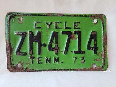Vintage 1973 Tennessee Motorcycle License Plate 11222 | eBay