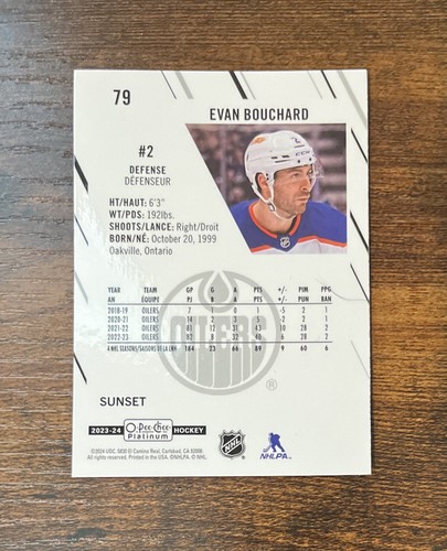 2023-24 O-Pee-Chee Platinum Sunset #79 Evan Bouchard Edmonton Oilers | eBay