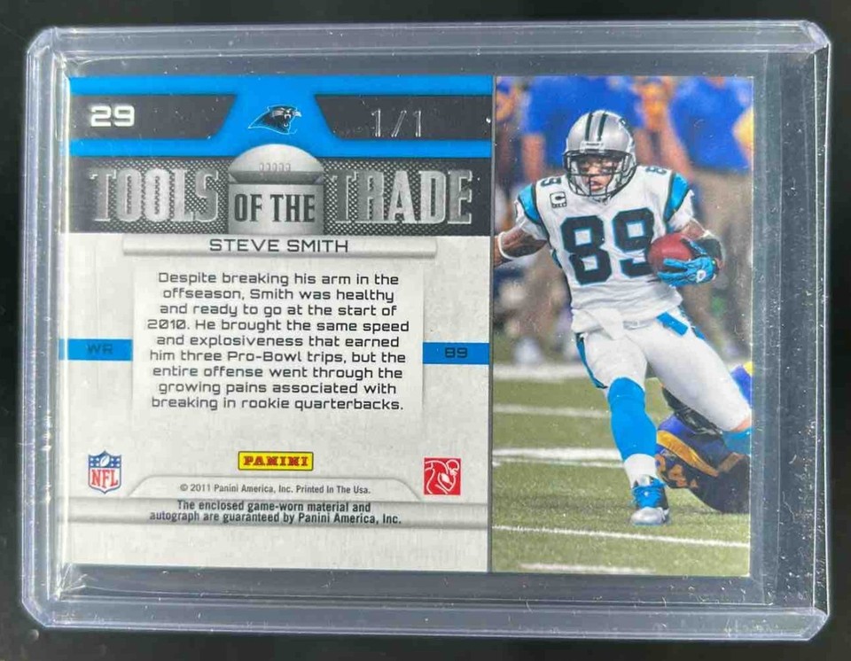 2011 Absolute Memorabilia Steve Smith Tools of the Trade Auto NFL ...