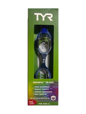 TYR Kids Swimming Pool Goggles Youth Tie Dye Swimple Goggles - Blue ...