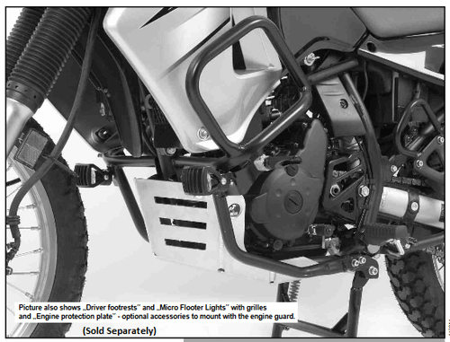 Kawasaki KLR650 US/Export Model (From 2008) Engine Guard - Black BY H&B ...