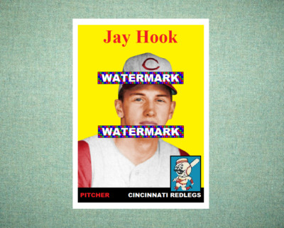 Jay Hook Cincinnati Redlegs 1958 Style Custom Baseball Art Card | eBay