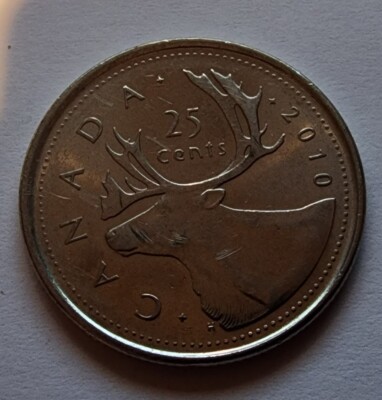 Canada 25 Cents 2010 Quarter Dollar Canadian Caribou Queen Elizabeth ...
