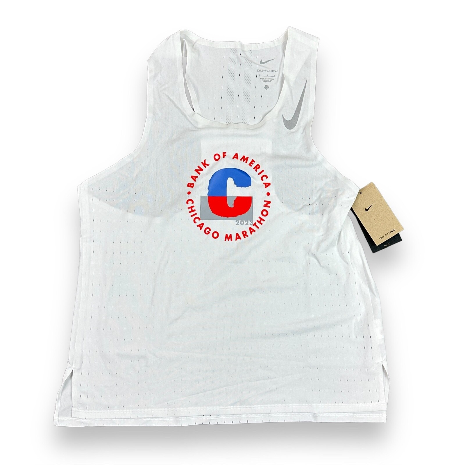 Nike Men's AeroSwift Running Singlet BOA Chicago Marathon 2023 White ...