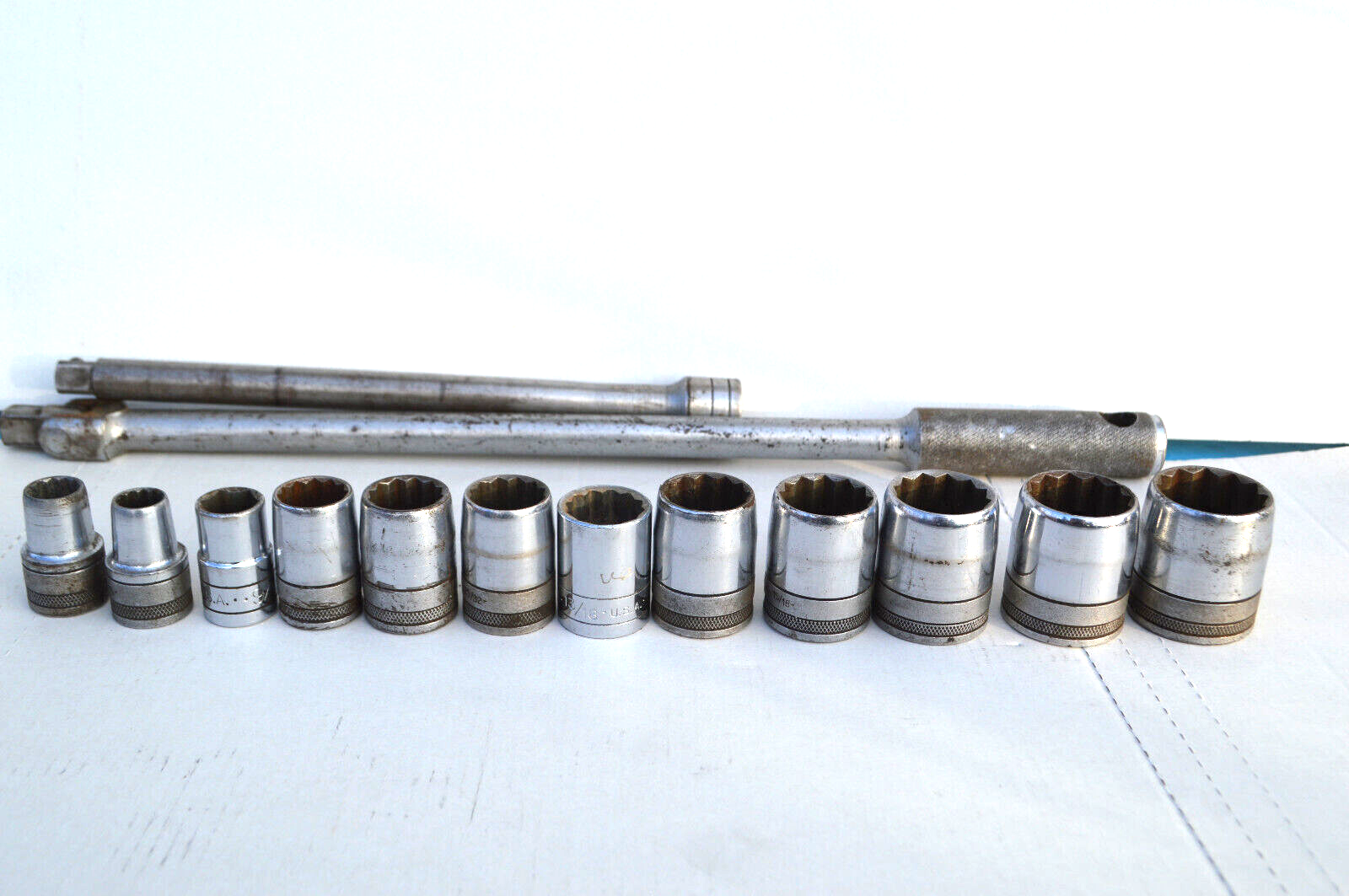 s-k usa 12 sockets with 17 in breaker bar & 10 in extension and tray | eBay