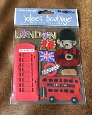 JOLEE'S 3D Embellishment Destination Stickers LONDON UK DOUBLE DECKER ...