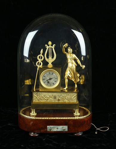 Antique French Ormolu Clock with Music Box Base by Alibert, Bordier ...