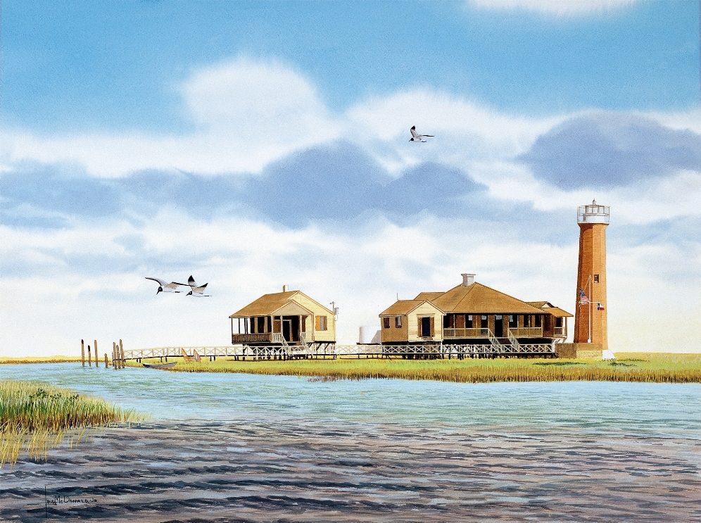 Lydia Ann Channel Lighthouse - Port Aransas, Texas - Giclee Print ...
