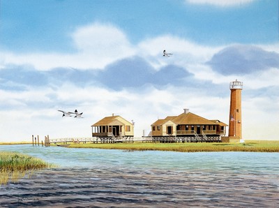Lydia Ann Channel Lighthouse - Port Aransas, Texas - Giclee Print ...