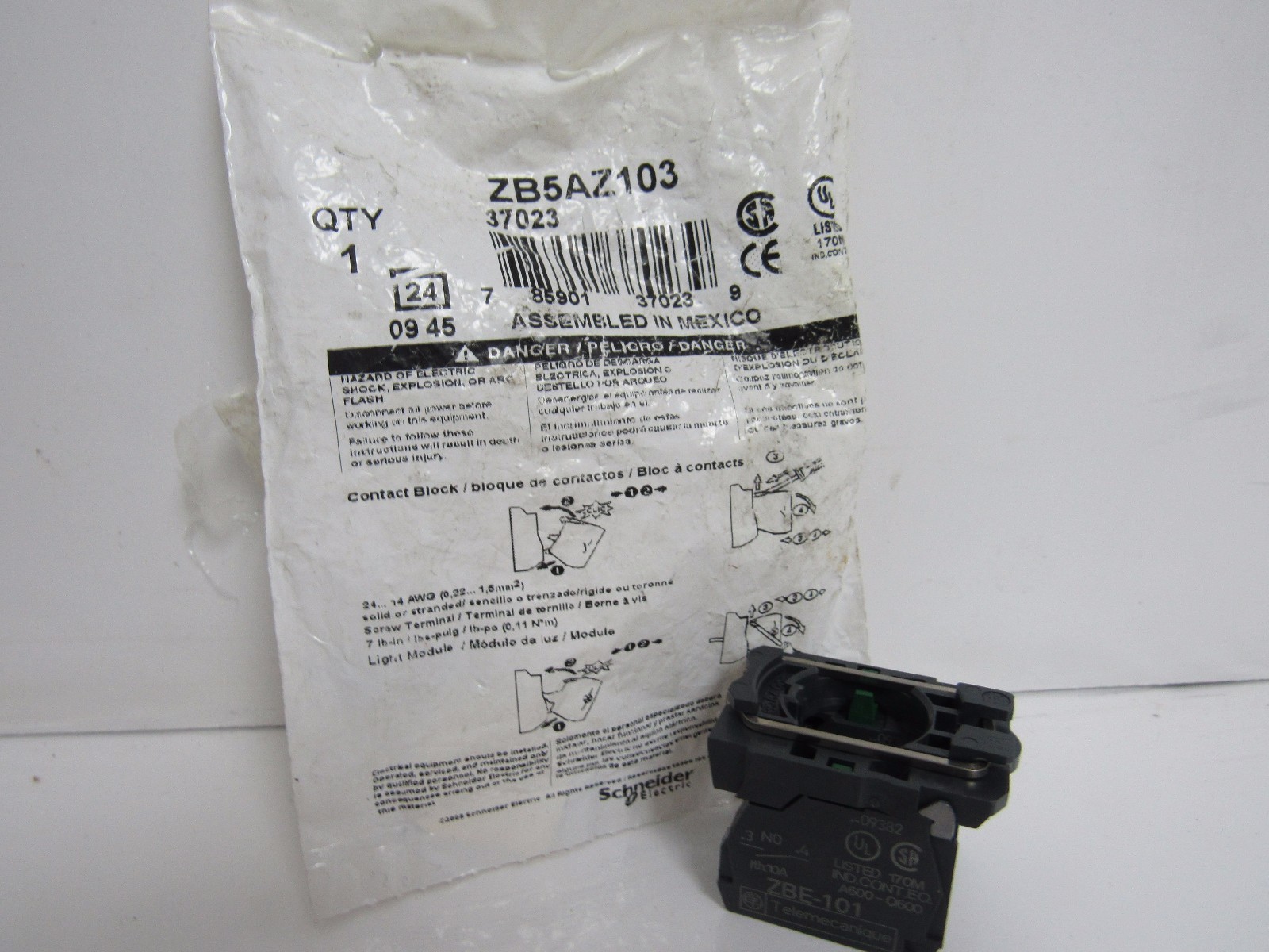 TELEMECANIQUE ZB5AZ103 CONTACT BLOCK | eBay