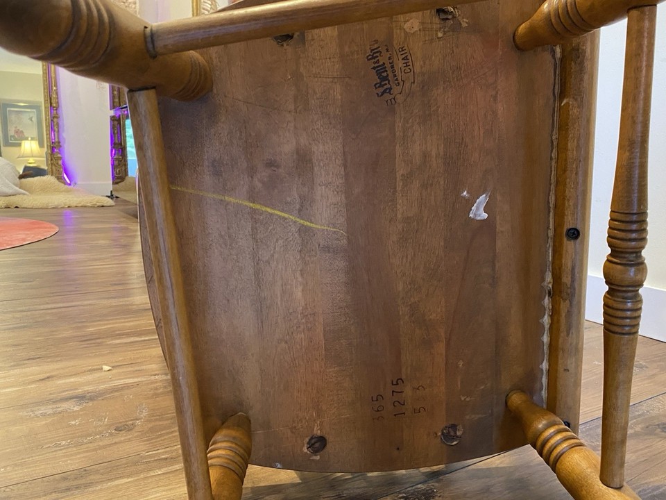 Vintage, S. Bent & Bros, Colonial, Adult Hard Wood Maple Rocking Chair ...