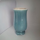 MCM Red Wing Pottery Vase Footed Vintage Teal with White Interior ...
