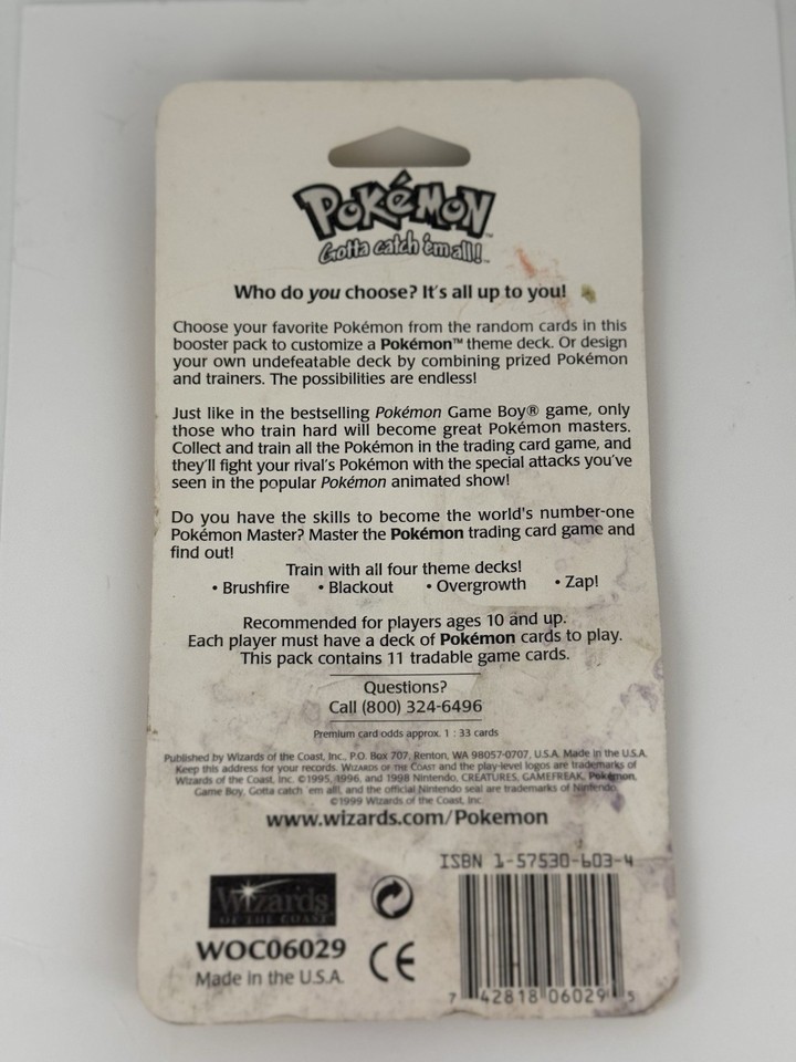 EMPTY! Pokemon 1999 Base Set SHADOWLESS Blister Pack Charizard Art! | eBay