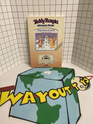 1985 Teddy Ruxpin Teddy's Winter Adventure Book AND Cassette Tape W ...