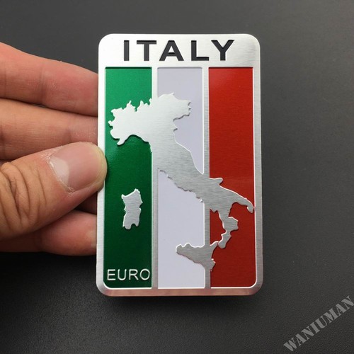 Italy Flag Map Car Auto Trunk Lid Rear Emblems Aluminum Car Badge Decal ...