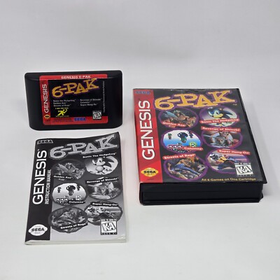 6-Pak (Sega Genesis) CIB COMPLETE & TESTED (Top Cover Art Tear) | eBay