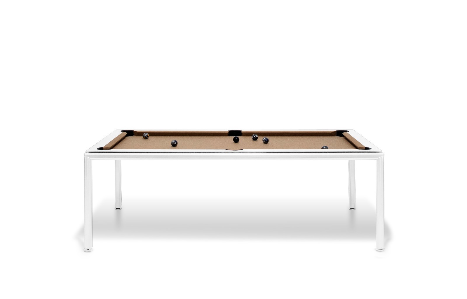 White 8' Modern Convertible Pool Billiard Table 'Ultra'; dining/desk ...