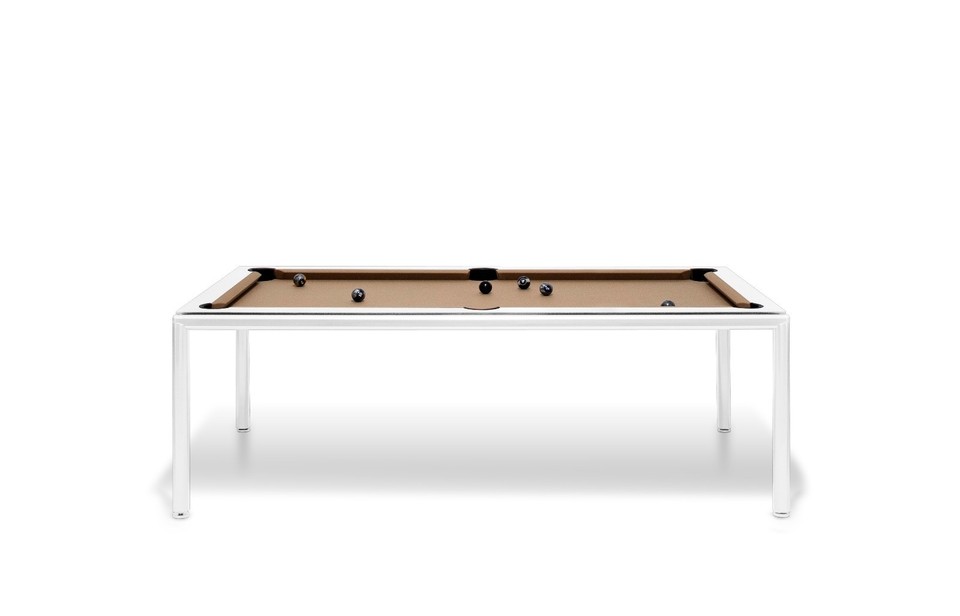 White 8' Modern Convertible Pool Billiard Table 'Ultra'; dining/desk ...