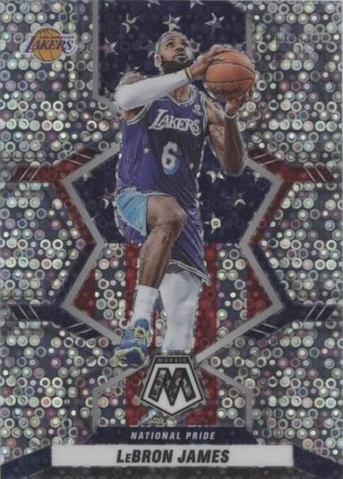 2021-22 Panini Mosaic - National Pride LeBron James #246 Fast Break ...