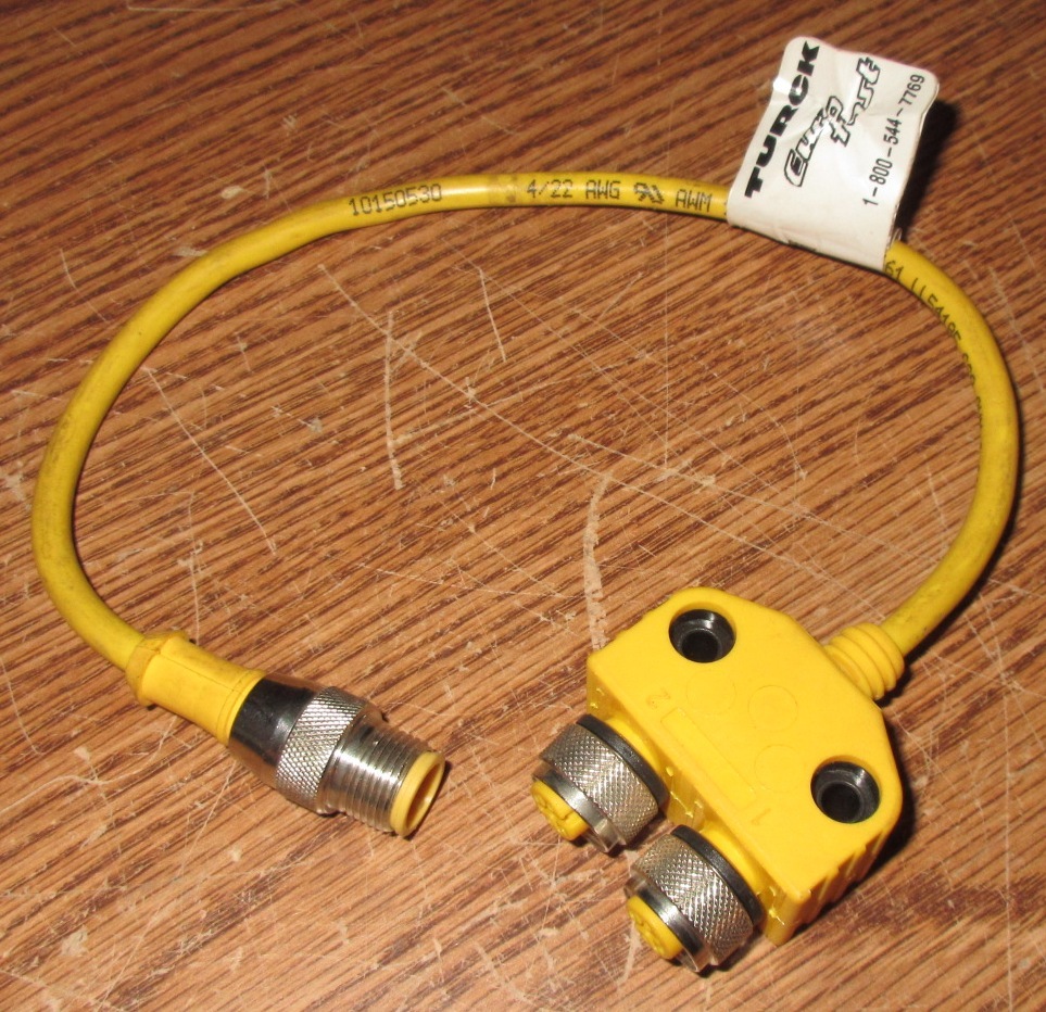 TURCK VB2-RS 4.43T-0.3/2FKM 4 MOLDED CORDSET TWIN JUNCTION SPLITTER ...
