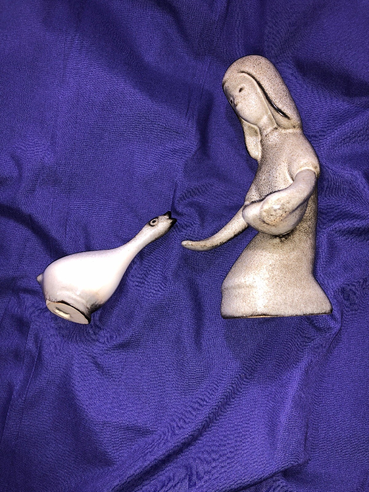 Howard Pierce Ceramic Porcelain Girl Feeding Goose Figurine | eBay