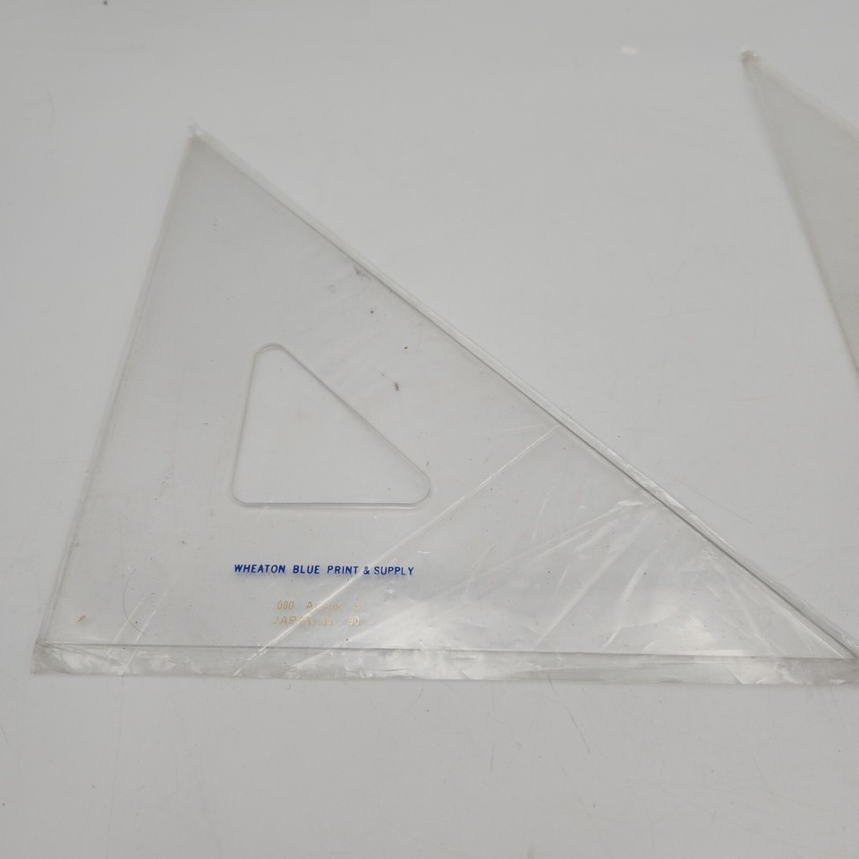 Vintage Acrylic Drafting Triangles 8 Inch 45/90 Degree, 10 Inch 30/60 ...