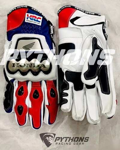 New Honda Motorcycle Motorbike Racing Leather Gloves Bike Race Short ...