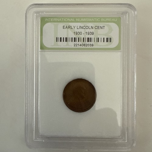 INB Certified Early Lincoln Cent 1930 - 1939 Wheat Penny Copper Slabbed ...