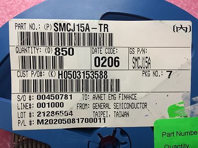 SMCJ15A GSI SMCJ15ATR TVS DIODE 15VWM 32.5VC SMC SMD 40 PIECES | eBay