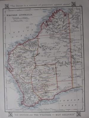 1912 MAP ~ WESTERN AUSTRALIA SHOWING GOLDFIELDS PERTH | eBay Australia