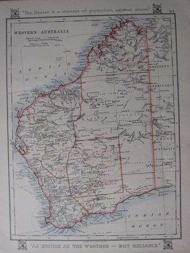 1912 MAP ~ WESTERN AUSTRALIA SHOWING GOLDFIELDS PERTH | eBay Australia