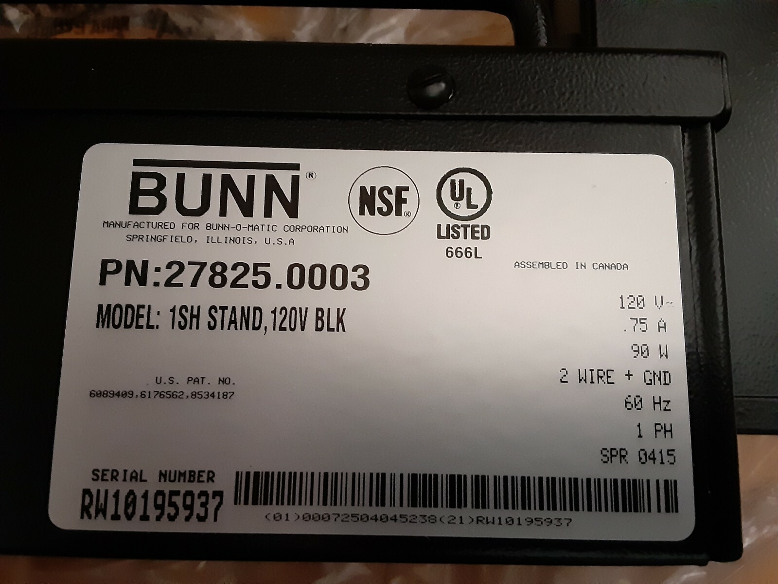 Bunn SH COFFEE SERVER 1.5 gal AND HEATING STAND 120 volts NEW IN Box's ...