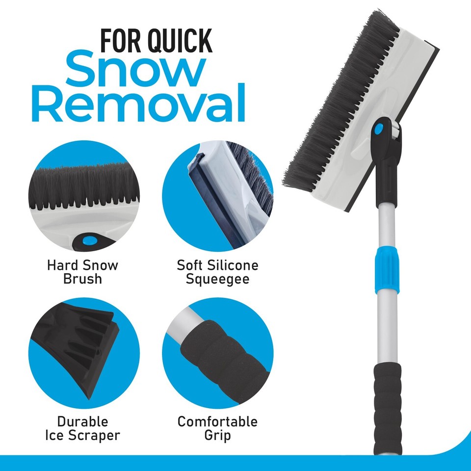 Car Snow Shovel and Brush Telescopic Handle Kit, Ice Scraper Window ...