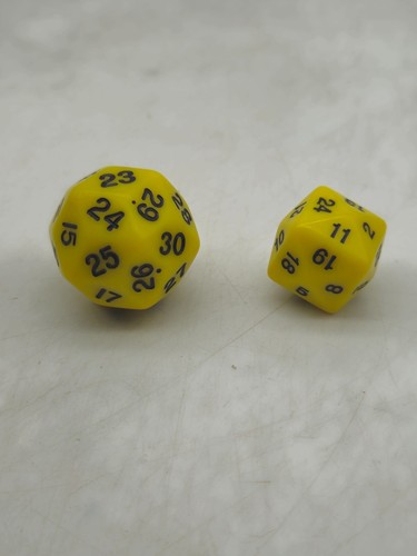Chessex 33mm D30 & D24 Dice Die Set Opaque Yellow Dungeons & Dragons ...
