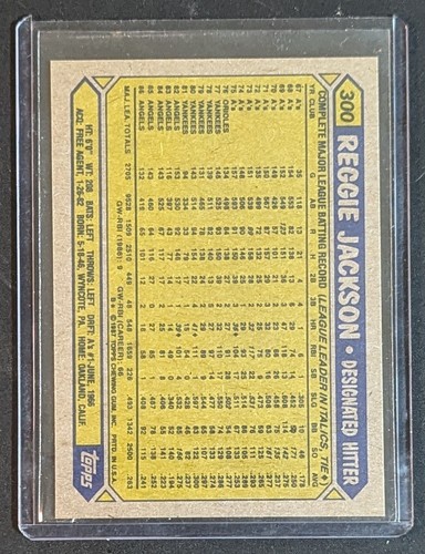 1987 Topps Baseball #300 Reggie Jackson Mint Condition | eBay
