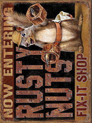 Rusty Nuts Funny, Retro replica vintage style metal tin sign gift ...
